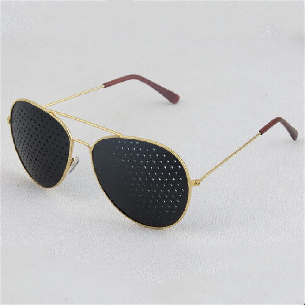 Fashion Metal Pinhole Glasses For Men Women Exercise Eyewear Eyesight ...