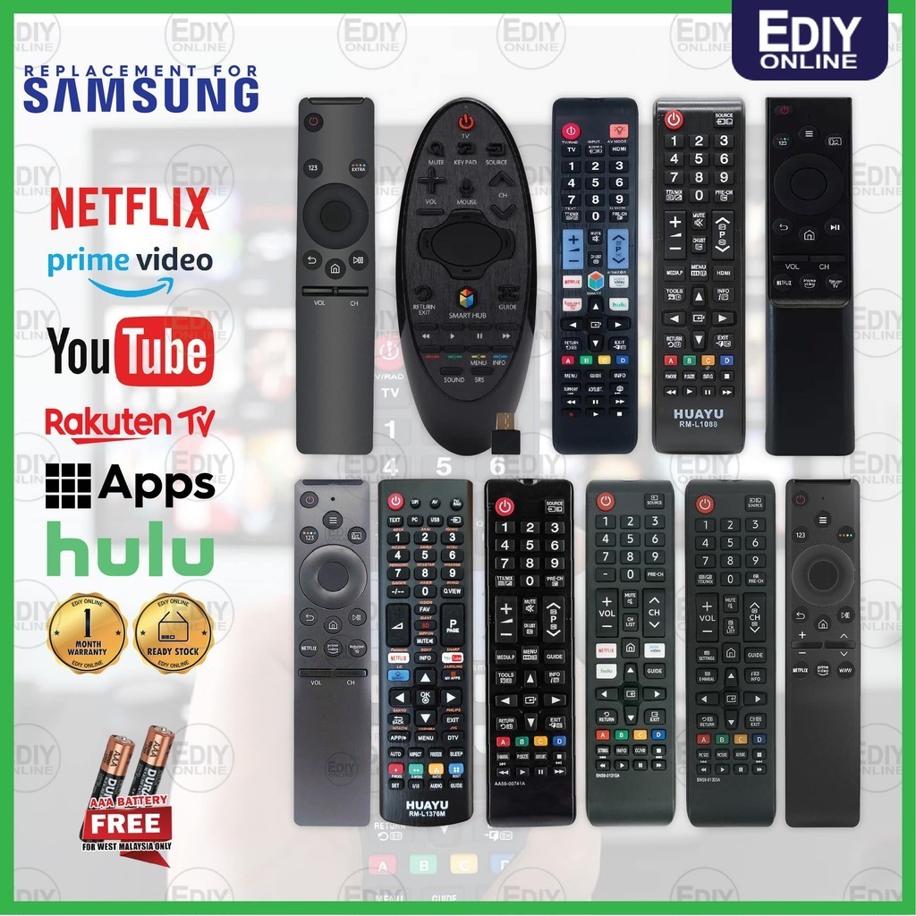 REMOTE CONTROL REPLACEMENT FOR SAMSUNG LCD LED 4K HDTV SMART TV BN59 ...