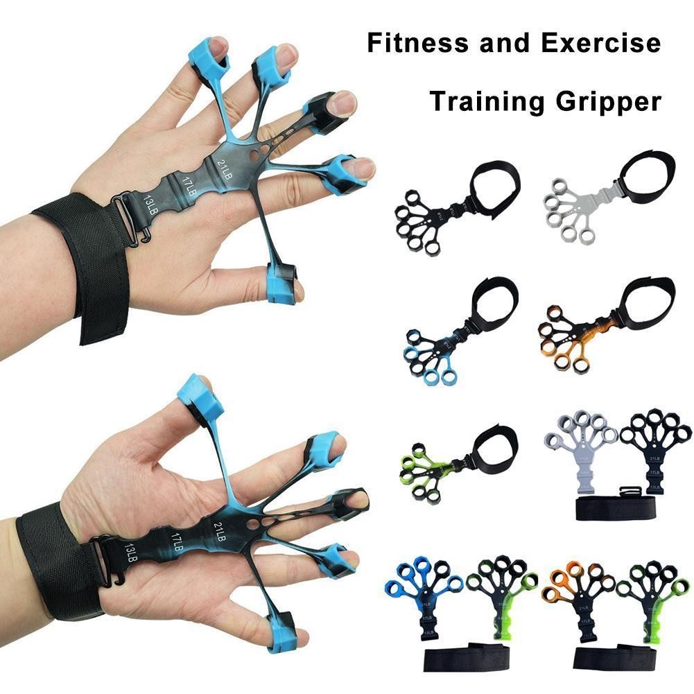 Hand Finger Gripper Silicone Stretch Exerciser Elastic Trainer Strength ...