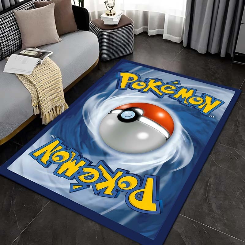 Pokemon Pokeball Card Area Rug – Boys Bedroom Playroom Rug Decoration ...