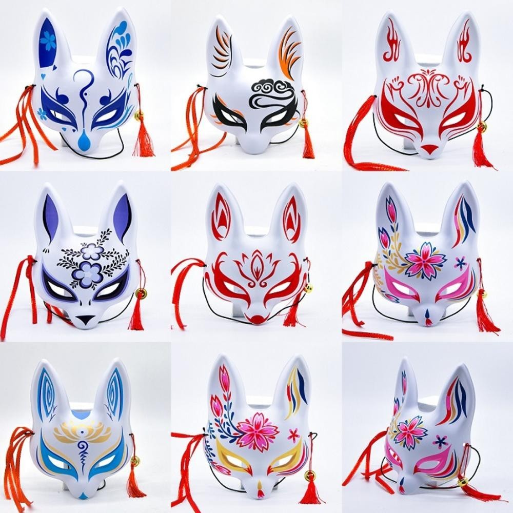 Fox Cat Cute Cosplay Half Mask Masquerade Sakura Fox Mask Japanese ...