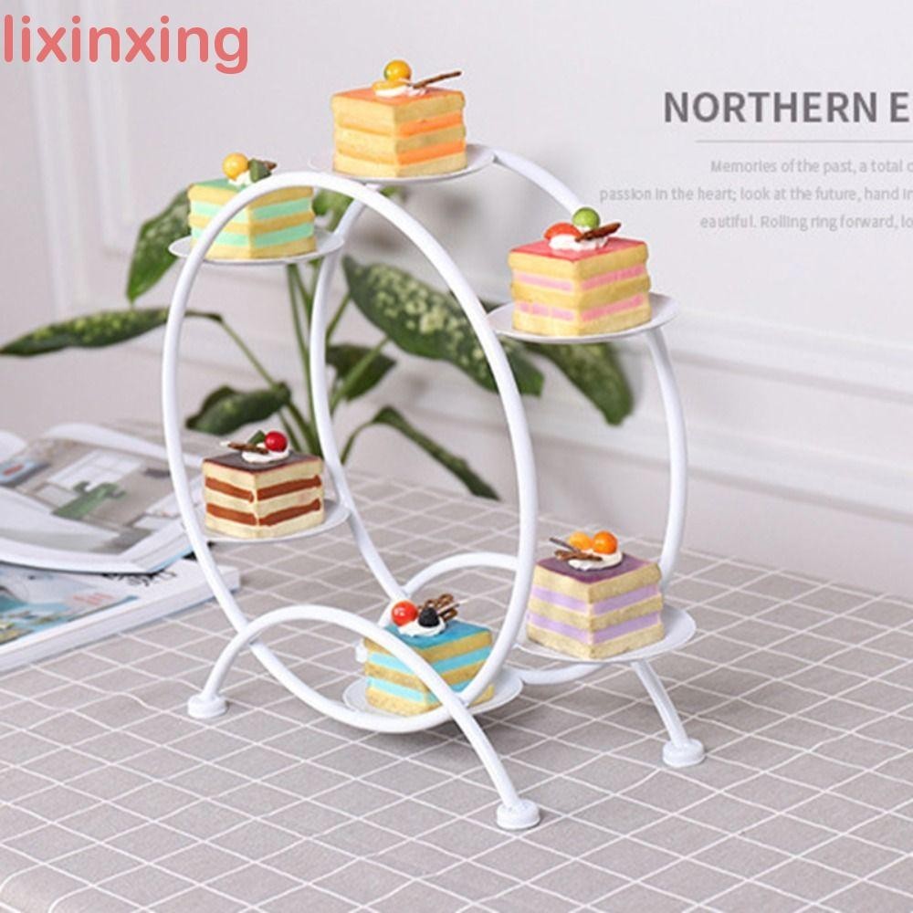 LIXINXING Dessert Display Rack, Iron Art Pink/white Figure Display ...
