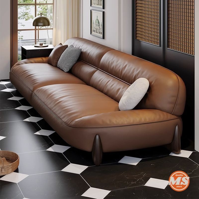 Italian Sofa Genuine leather sofa latex cushions sofa set 3+2+1 seater ...