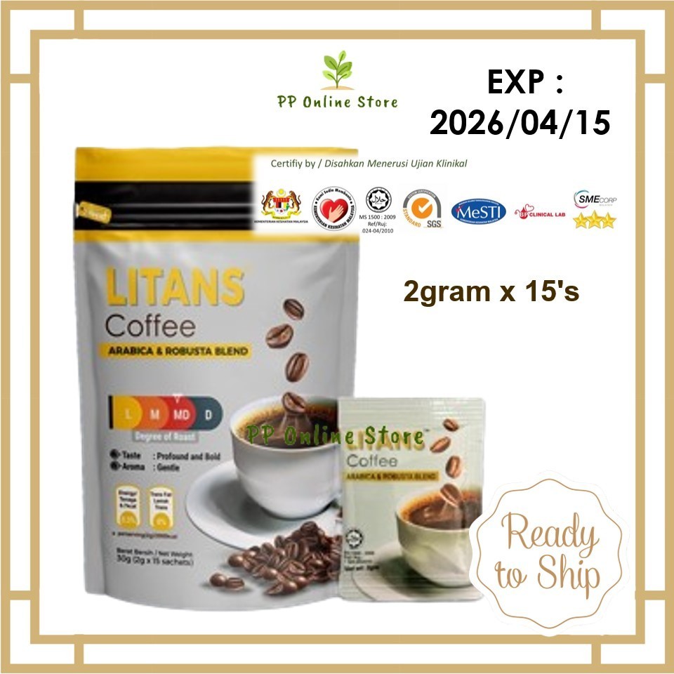 [HALAL] Litans Arabica & Robusta Blend Coffee (2gm x 15's) | Shopee ...