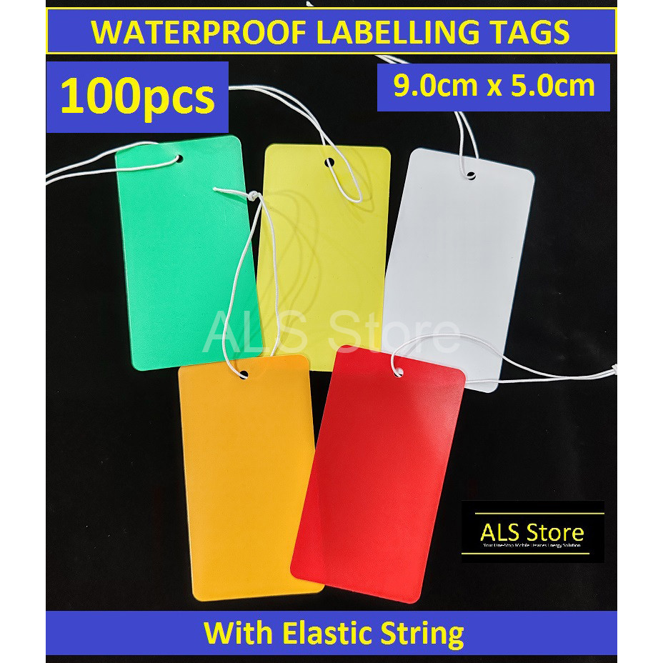 100Pcs Waterproof Label Price Tags Tag Harga with Elastic String for ...