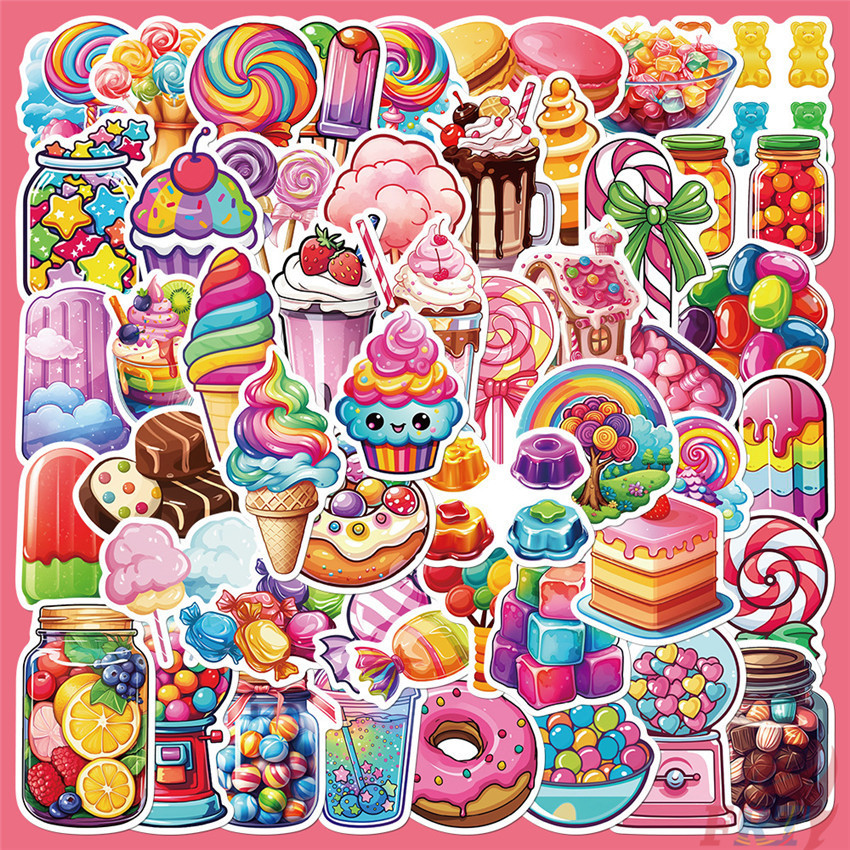 Colorful Candy Lollipop Dessert Series 03 Stickers 50Pcs/Set Fashion ...