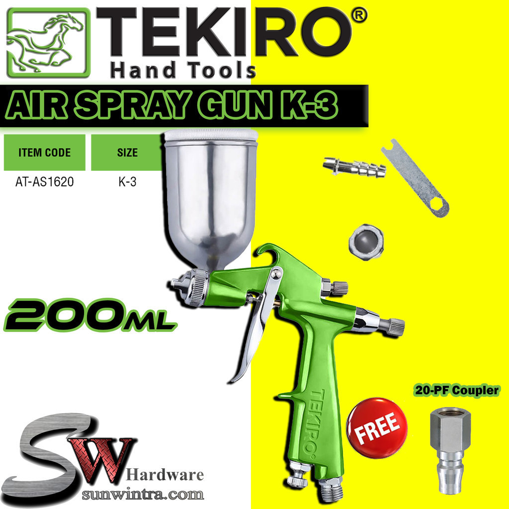 TEKIRO Air Spray Gun K-3 K3 AT-AS1620 200ML with Aluminium Cup Spray ...