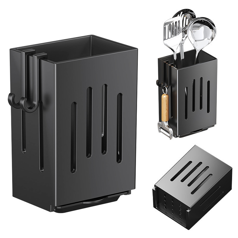 Kitchen Utensil Rack-Multifunctional Draining Chopstick Holder Wall ...