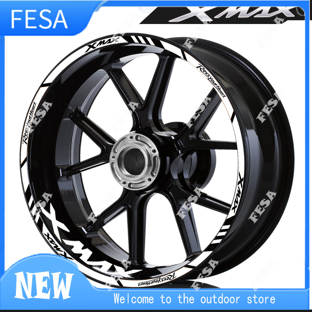 For XMAX xmax 125 250 300 Reflective Motorcycle Wheel Stickers Vinyl ...