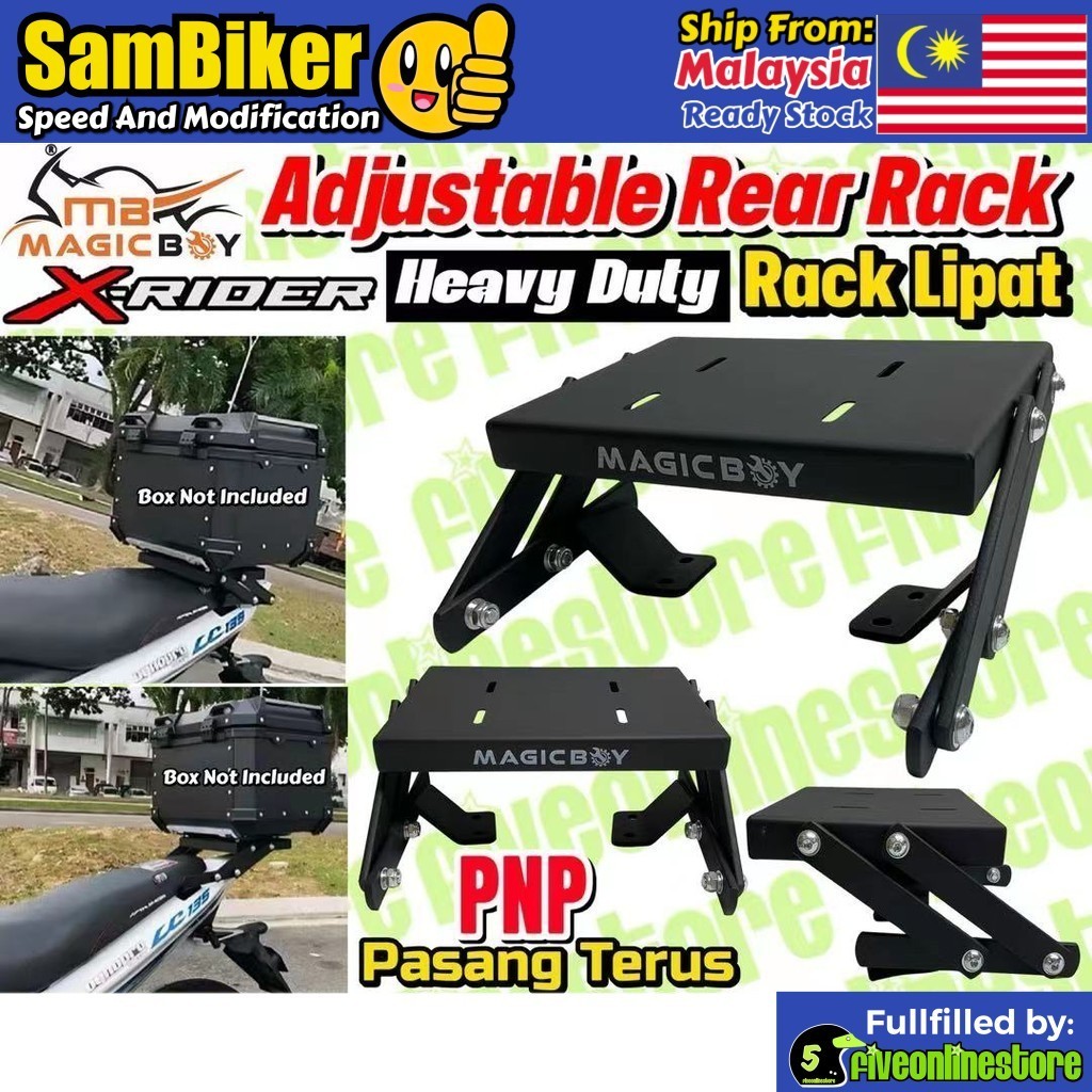 MAGIC BOY & X-RIDER Transformer Adjustable Rear Rack Lipat Y15ZR Y16 ...