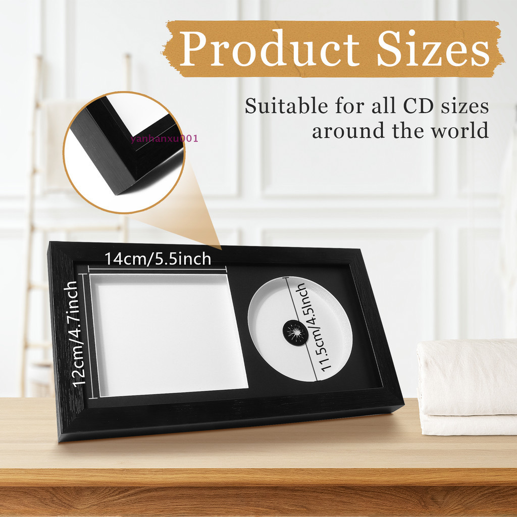 [YAN] HAOWANWW CD Music Frame Album Cover Frame Black CD Display Frame ...