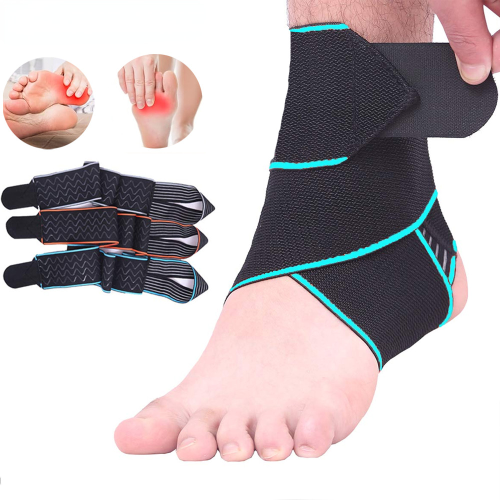 1 Pcs Adjustable Compression Ankle Support with Elastic Strap Ankle ...