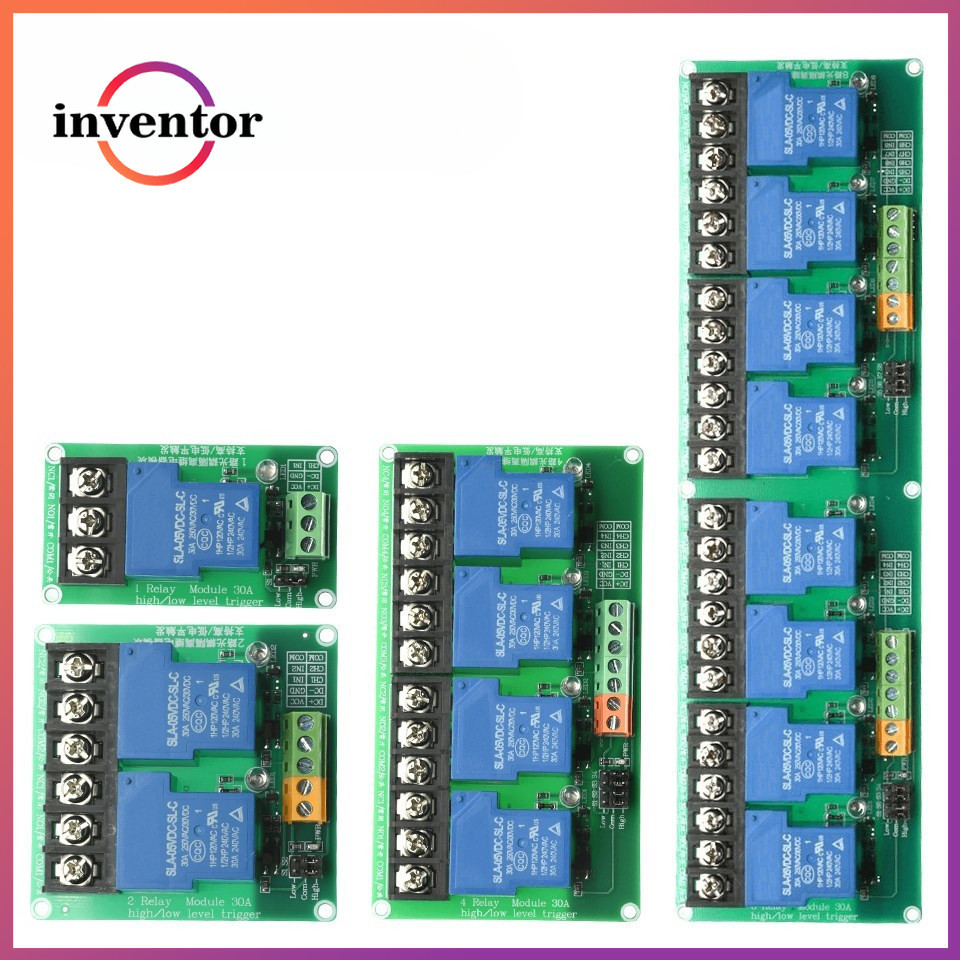 1 2 4 8 Channel Relay Module 30A With Optocoupler Isolation 5V 12V 24V ...