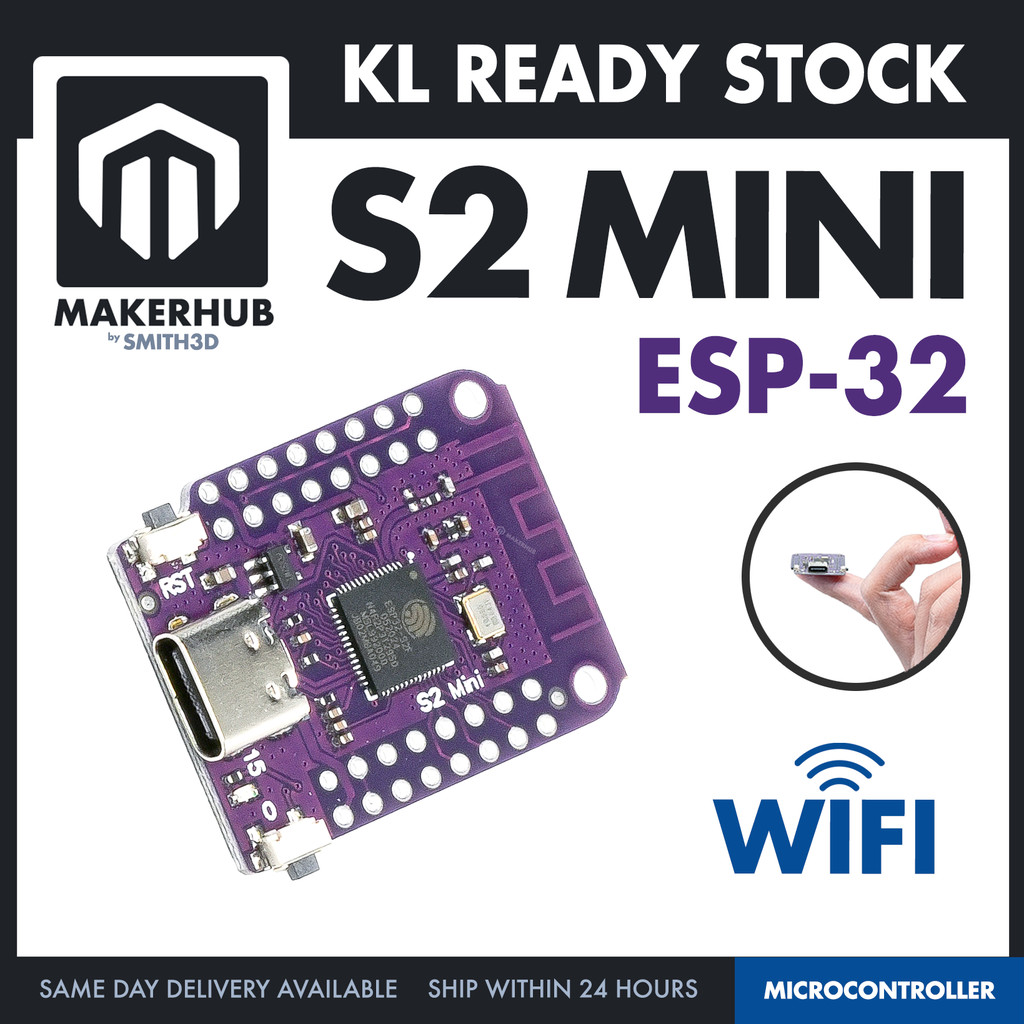 Esp32 S2 Mini V1 0 0 Wi Fi 4mb Psram 4mb Flash Development Board Microcontroller Shopee Malaysia