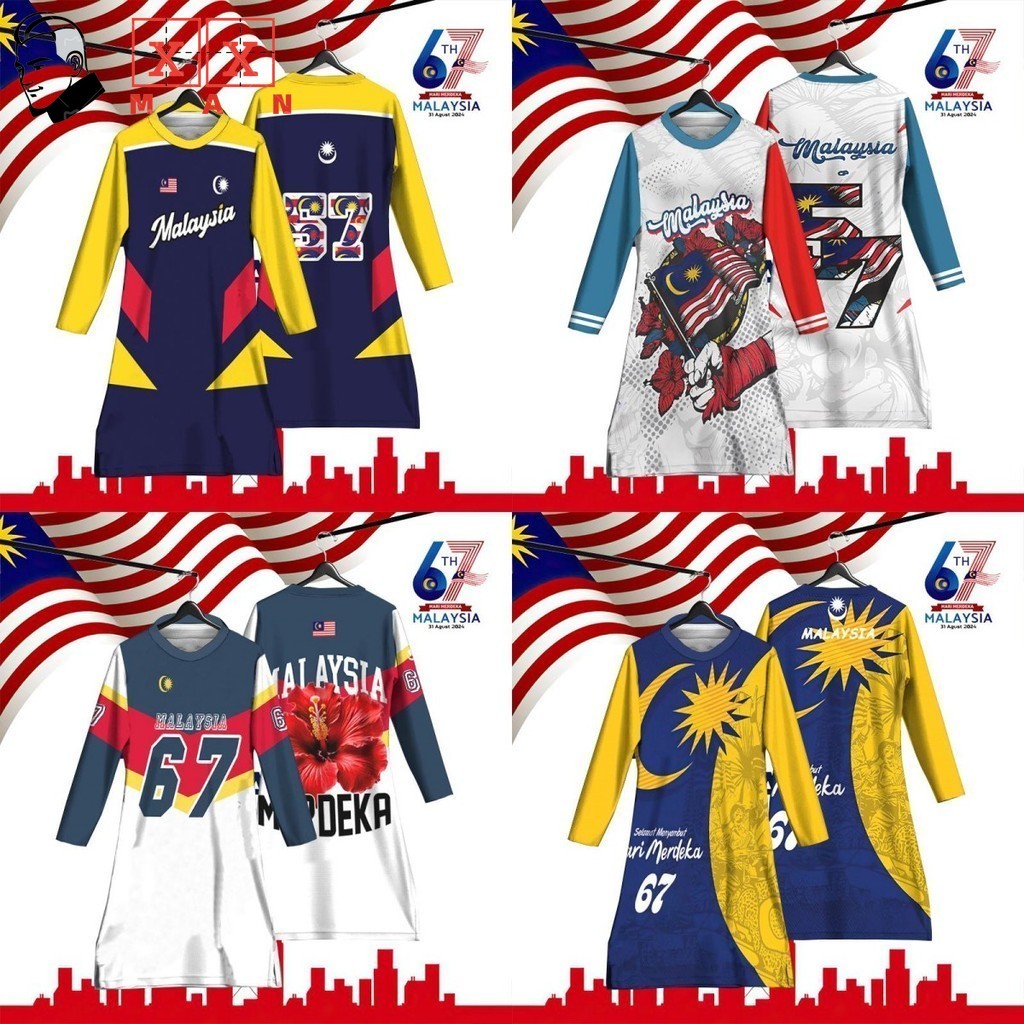 Merdeka T Shirt Baju Perempuan Muslimah Dress 2024 Baju Merdeka ...