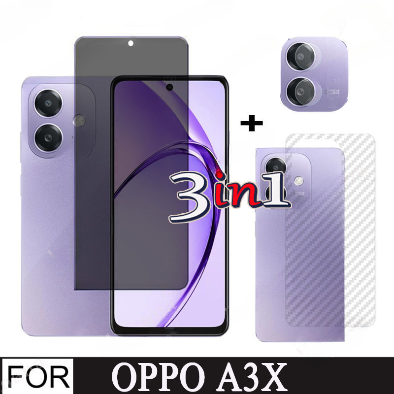 For OPPO A5X A40 A60 A80 A3X A5i A5 A3 Pro 4G 5G Oppo A3x Matte Privacy tempered Glass 3 in 1 ...