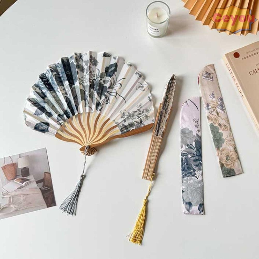 CEYOU Hand Fold Fan, Chinese Style Portable Silk Flower Folding Fan ...