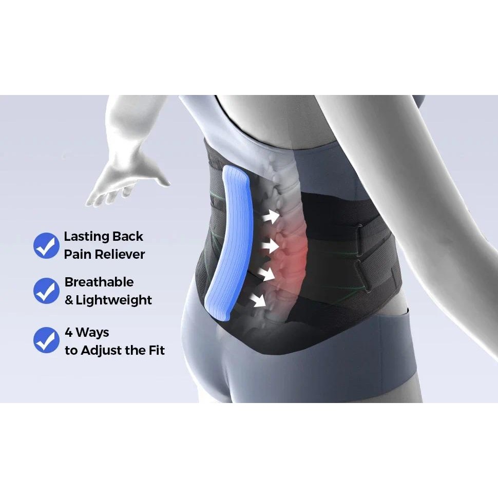 Sports Lower Back Brace with 5 Stays Anti-skid Orthopedic Lumbar ...