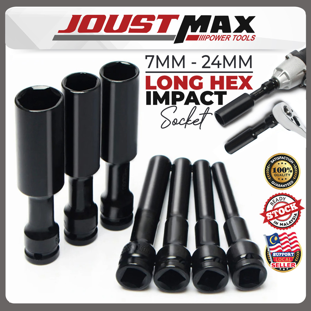 1PCS 7-24mm 1/2 inch Long Hex Impact Socket for Impact Wrench 128mm ...