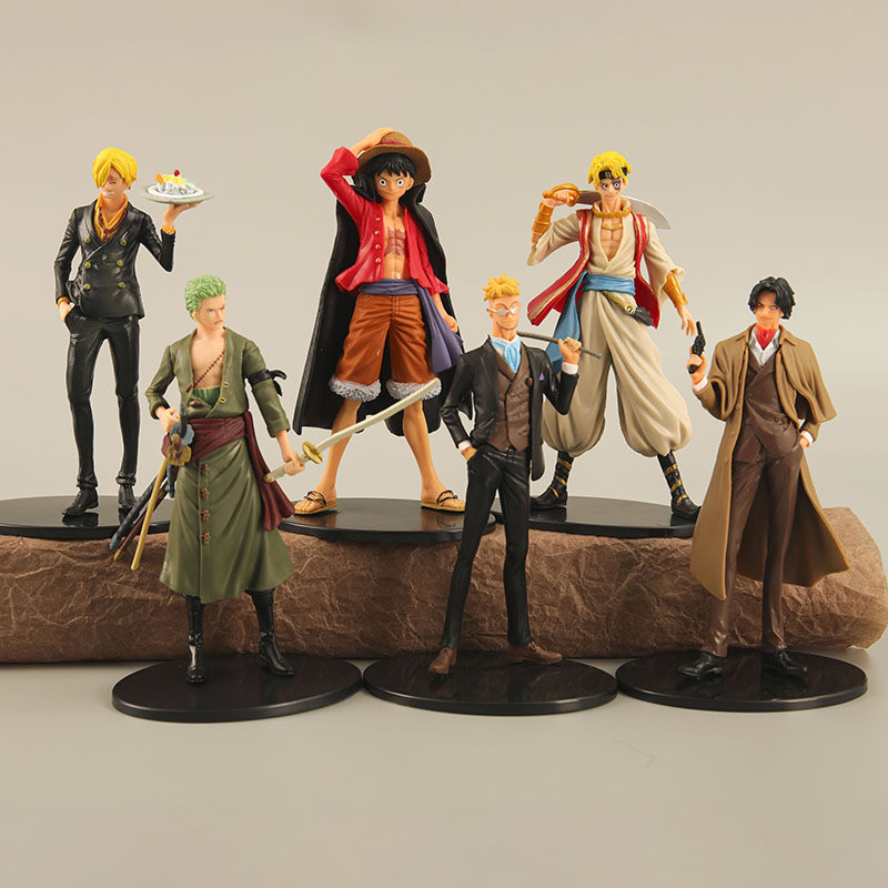 6 Styles One Piece Hand-Made Anime Cartoon Luffy Zoro Sanji Sabo Ace ...