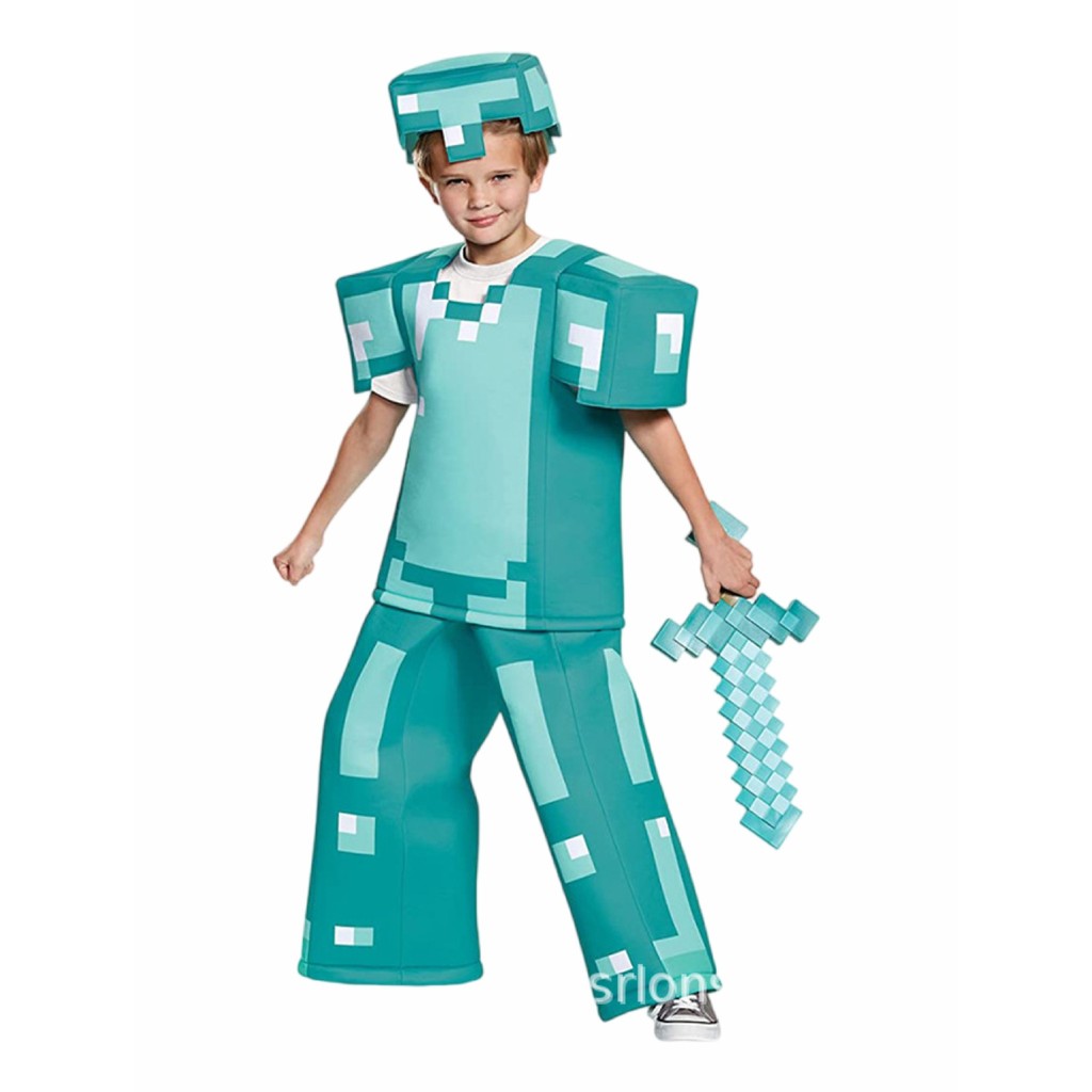 Minecraft Steve Armor Child Boys Cosplay Costume Kids Halloween Game ...