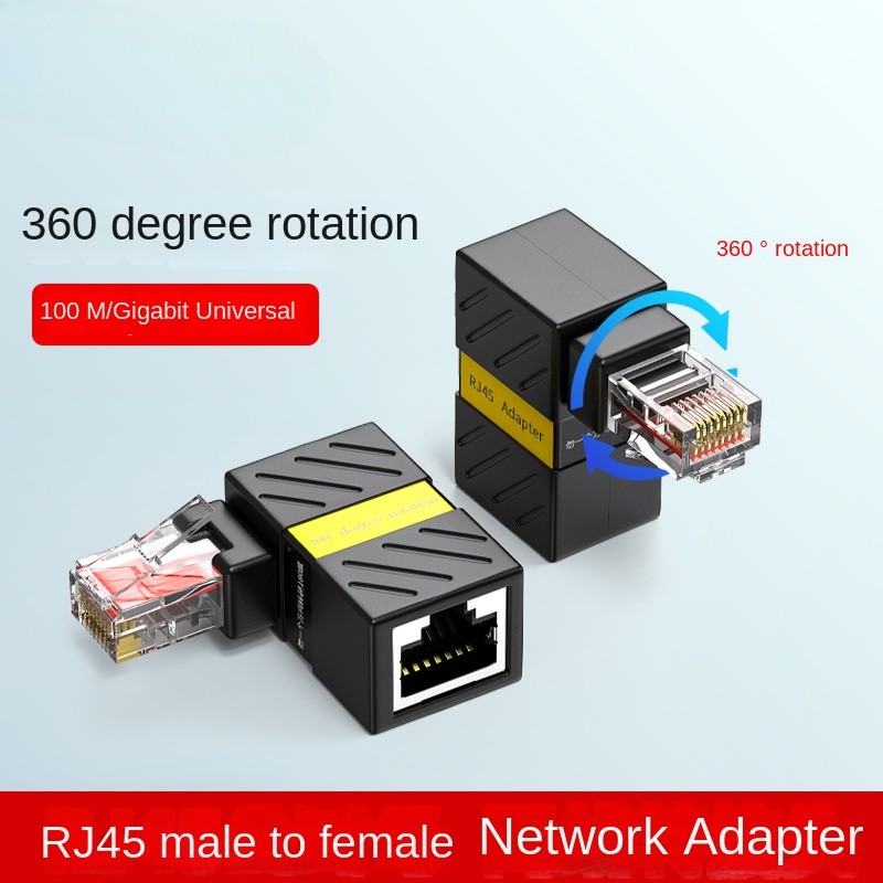 360 degree rotation Gigabit network adapter 90 degree right angle elbow ...