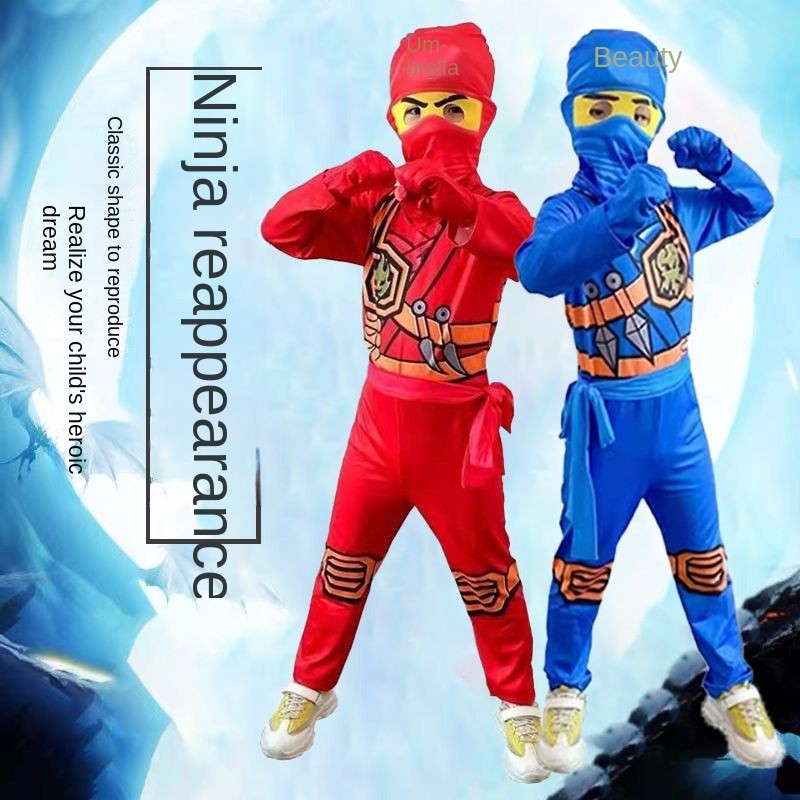 Phantom Ninja Costume Performance Clothes Halloween Boys Stage Costume Jumpsuit cos Samurai ...
