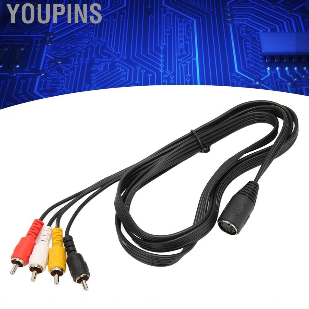 Youpins 5 Pin DIN To 4 RCA Cable Plug and Play Sound Adapter Female ...