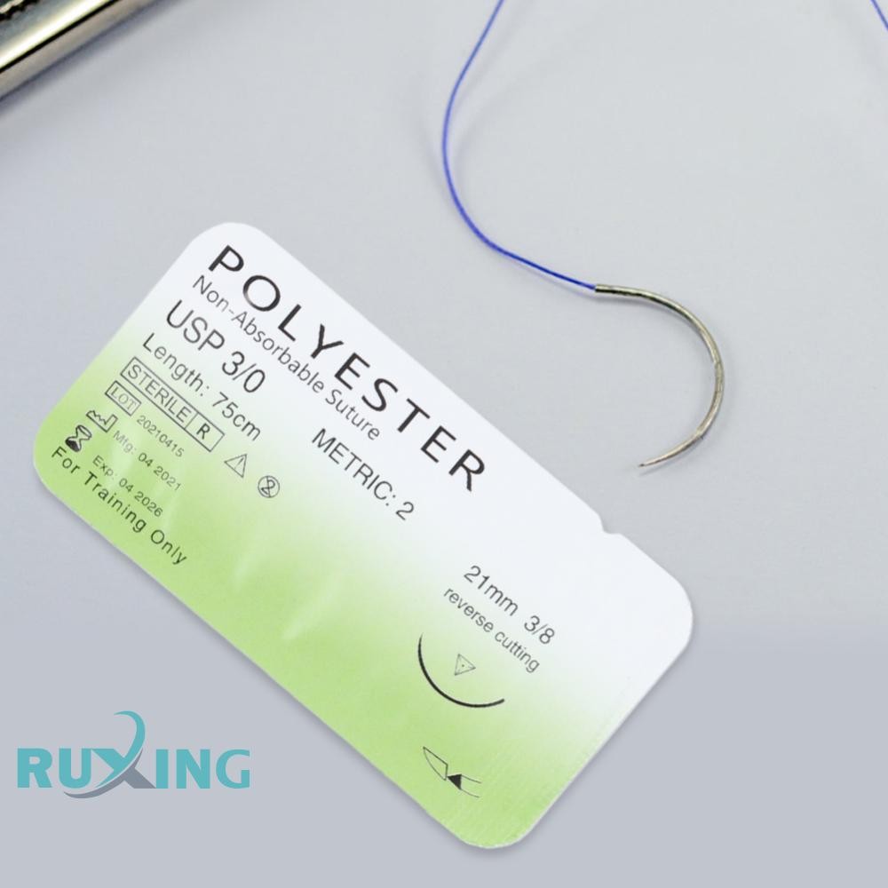 3/0 Monofilament Needle Suture with Silicone Suture Practice Mat Nylon ...