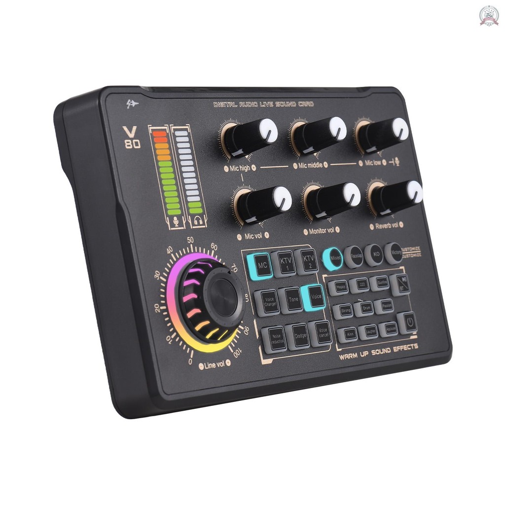 Live Sound Card Audio Recording Professional Sound Card Mixer with DJ ...