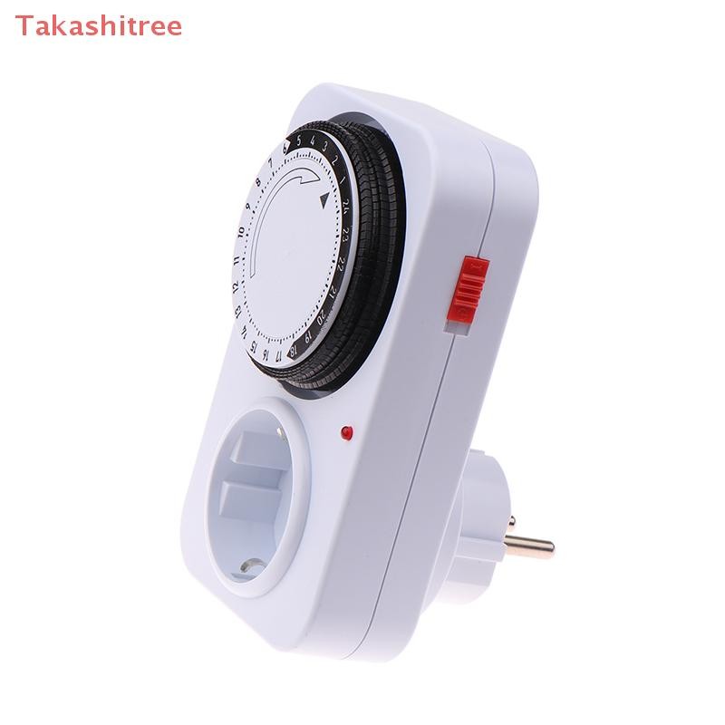 (Takashitree) EU Plug Timing Socket 24-hours Cycle Mechanical Timer Electricity Consumption ...