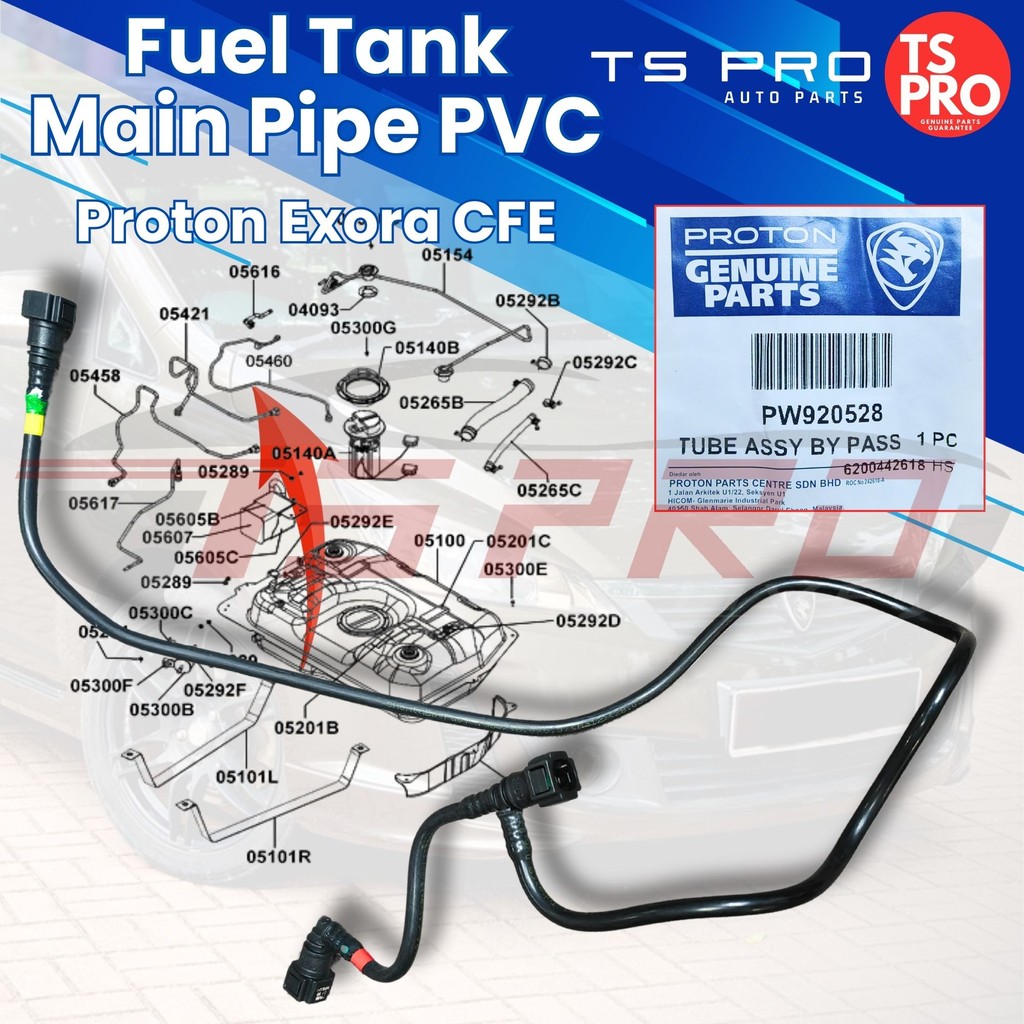 Proton Exora CFE Genuine Fuel Tank Main Pipe PVC Petrol (Return to Pump ...
