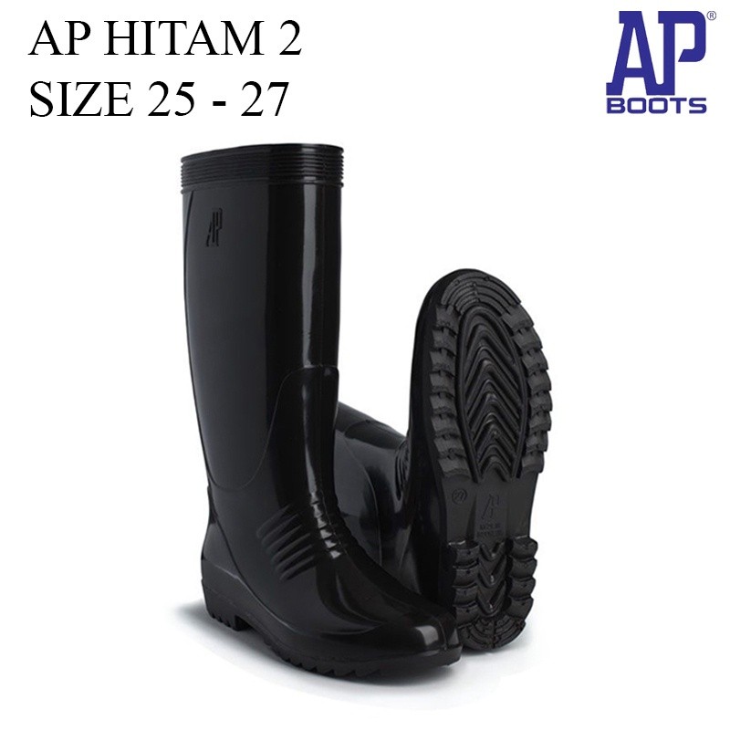 HITAM Ap Boots Long Black Boots Ap2 Black High Boots PVC Rubber ...