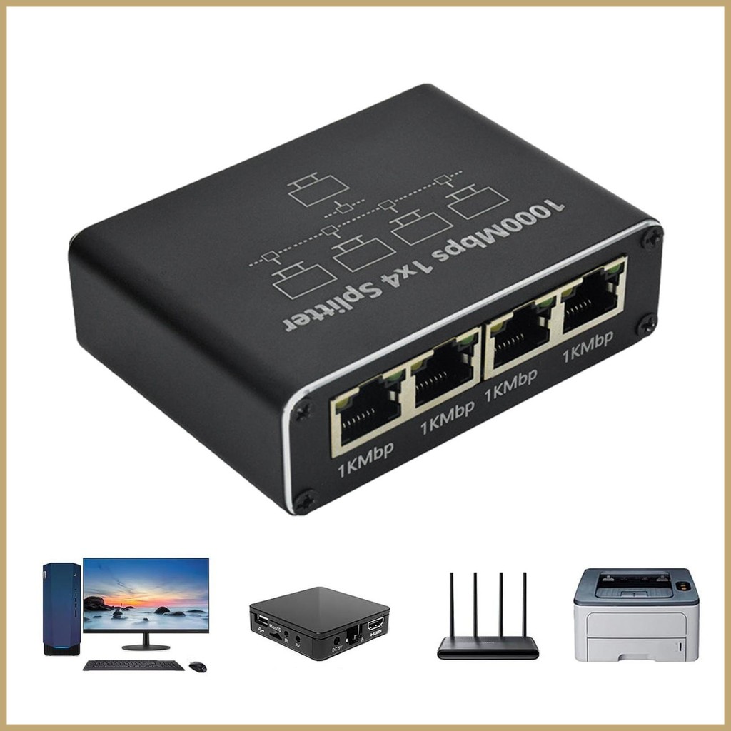 Extra Ethernet Ports For Router Internet Cable Splitter 1 In 4 Out ...