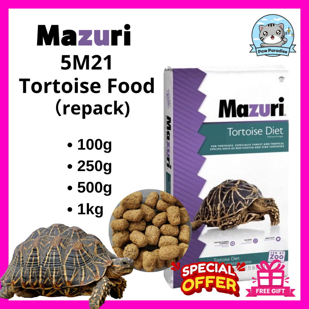 MAZURI Tortoise Food 1KG Mazuri 5M21 REPACK HIGH FIBER TORTOISE DIET ...