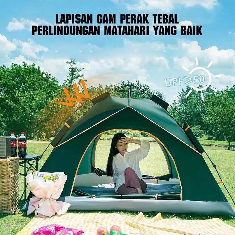 (Clearance) 3-4 Orang Automatik Khemah Kalis HujanDua Lapisan Khemah ...