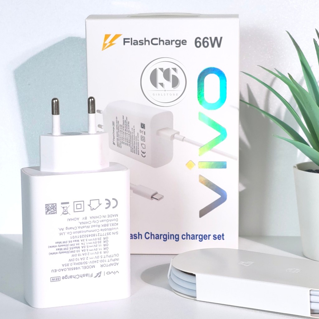 Charger Vivo Type C 66W Flash Charger V23 V21 V27 T1 5G 100% Original ...