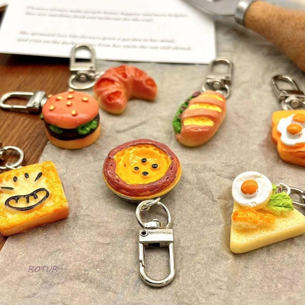 ROTUR Simulation Food Keychain, Car Keychains Toast Food Series Pendant ...