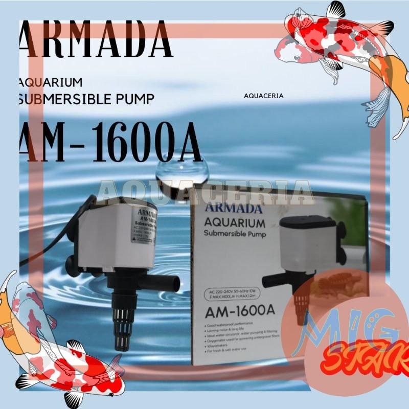 MESIN Armada AM 1600 A Powerhead Aquarium Submersible Pump Machine ...