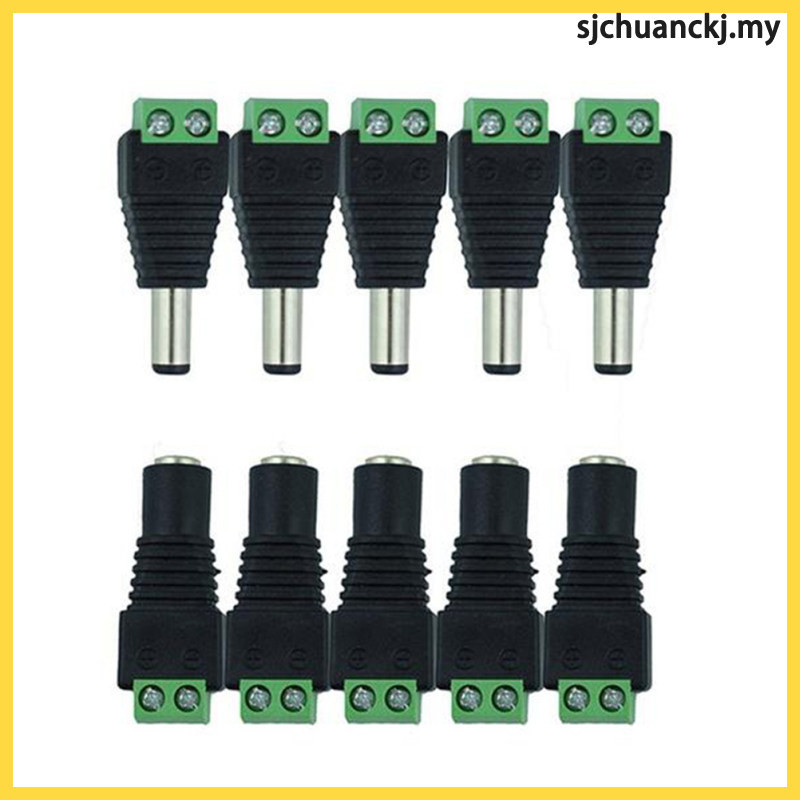 5 Pcs Cable Connectors Jack 12v Female Power Supply Solderless DC ...
