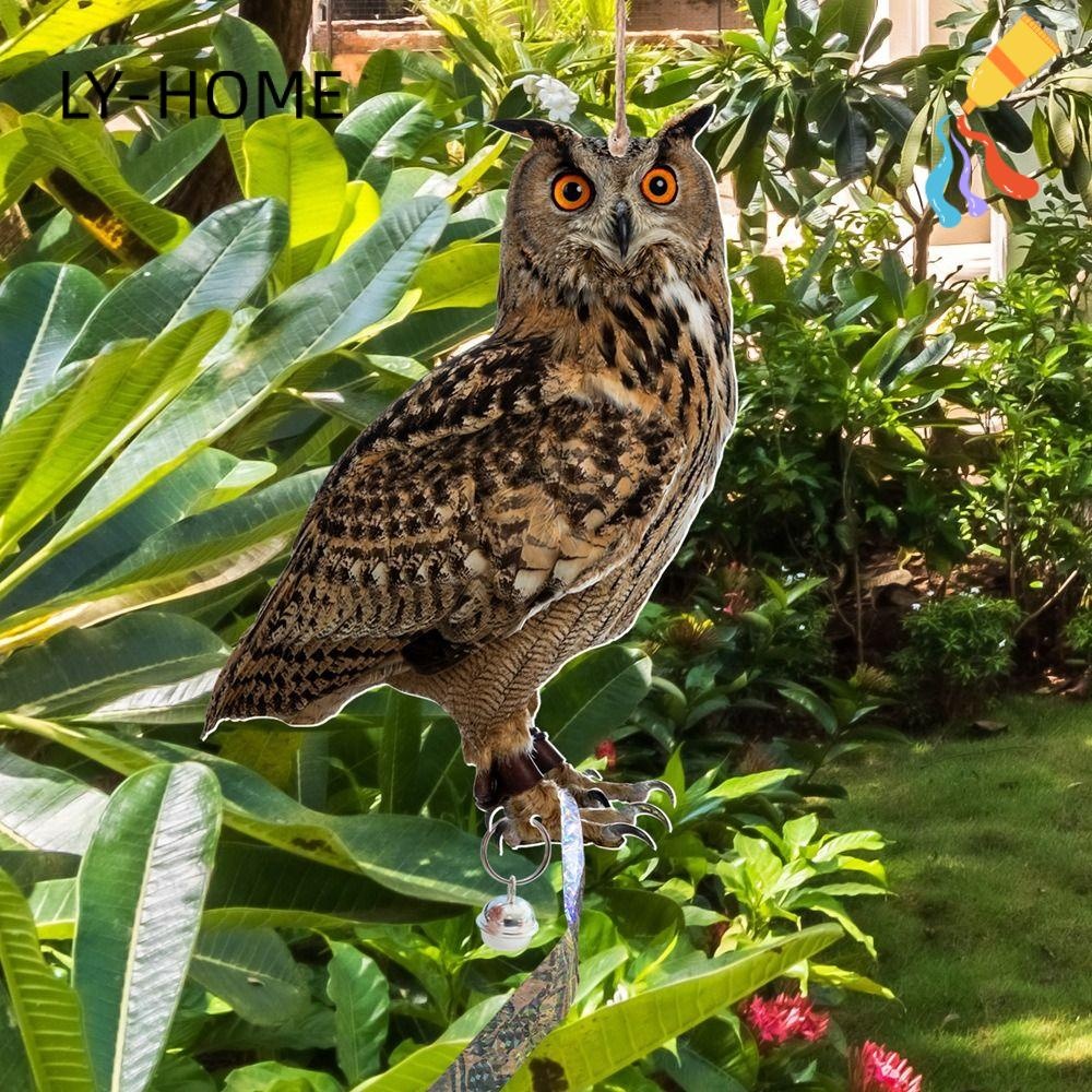 LY-HOME Bird Repel Scare Devices, Hanging Owl Scarecrow Fake Bird ...
