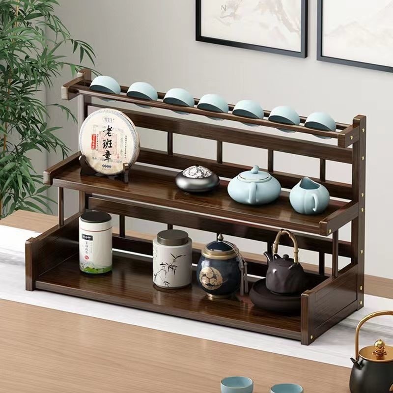 Desktop Shelf Tea Cup Storage Rack Bogu Rack Small Table Purple Clay ...
