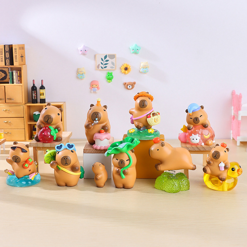 Silly Capybara’s Daily Life Blind box Toys Figure - Mainan kotak buta ...