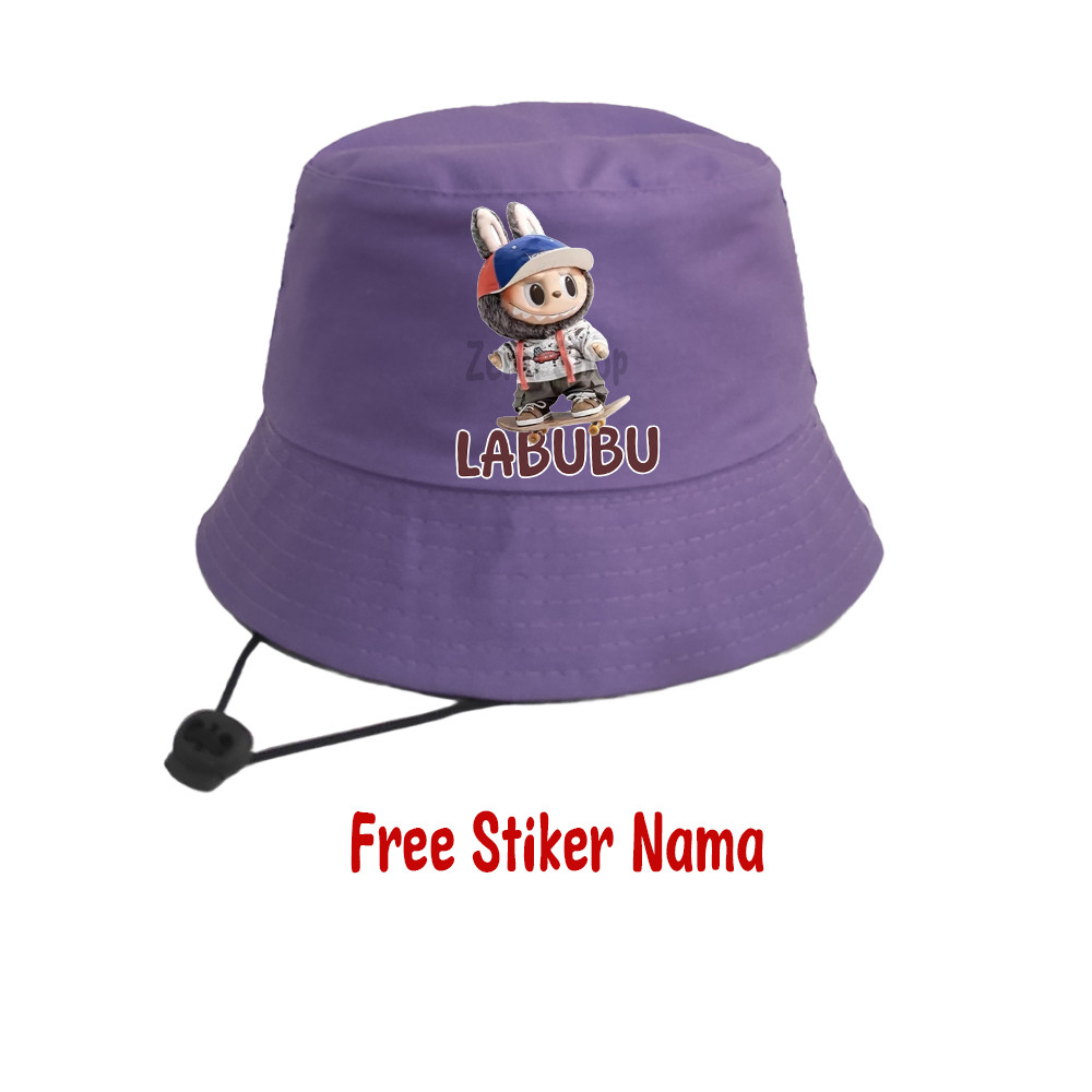 [Free Name Stickers] Children's pumpkin bucket hat Labubu hat for girls ...
