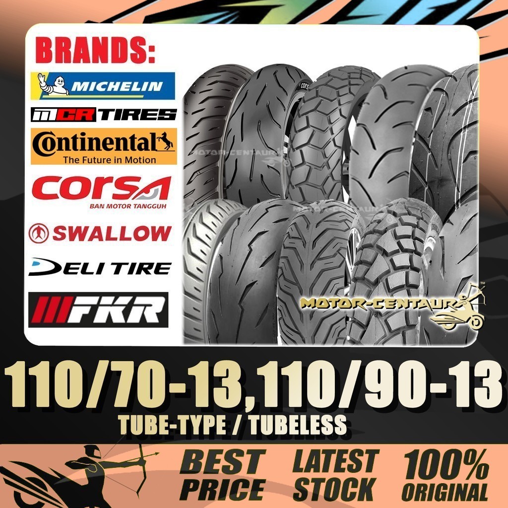 TAYAR 110/70-13,110/90-13 SWALLOW,DELI,CORSA,MICHELIN,FKR,CMI,DURO,IRC ...