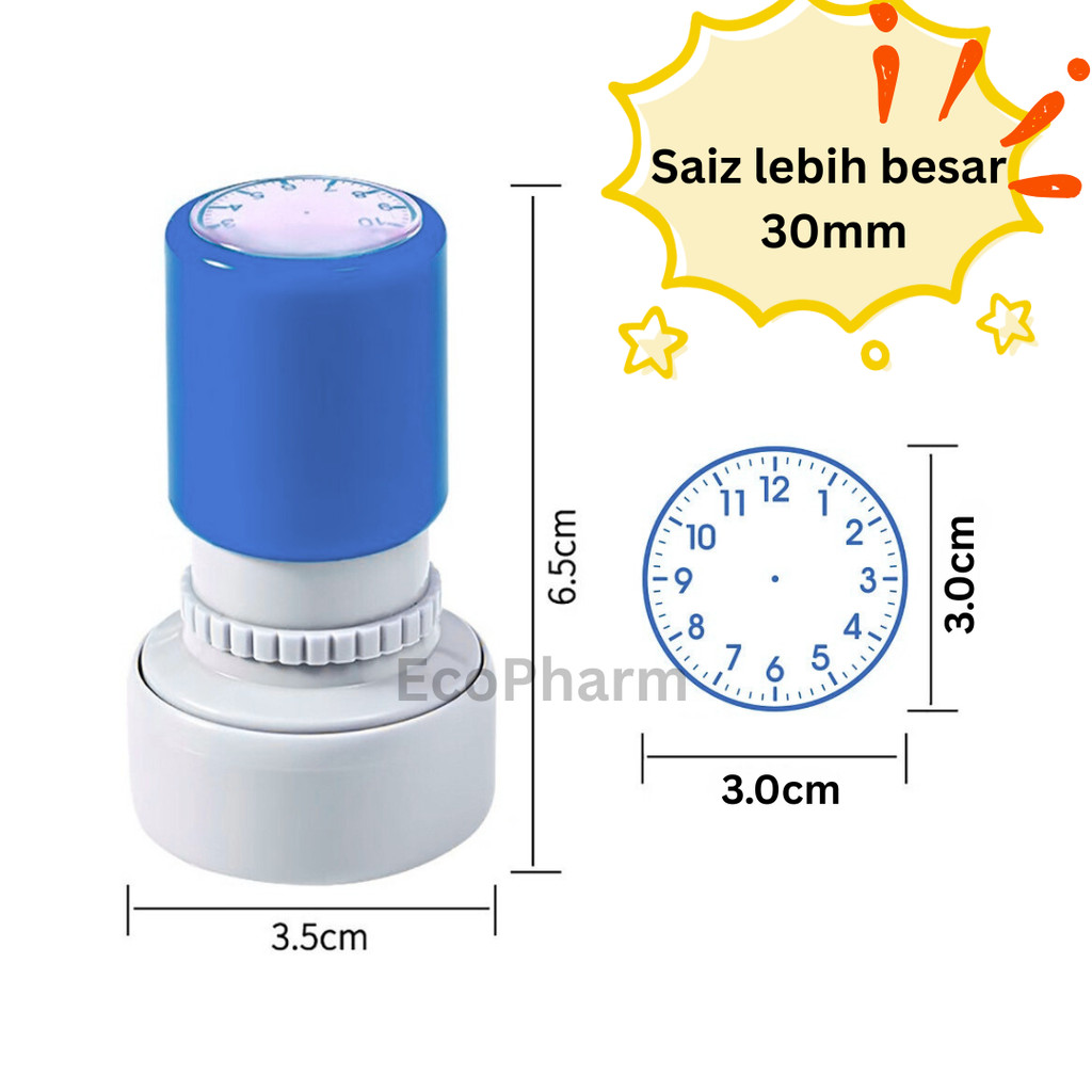 Jam Stam Belajar Masa Kanak-kanak Clock Stamp Time Learning Kit ...