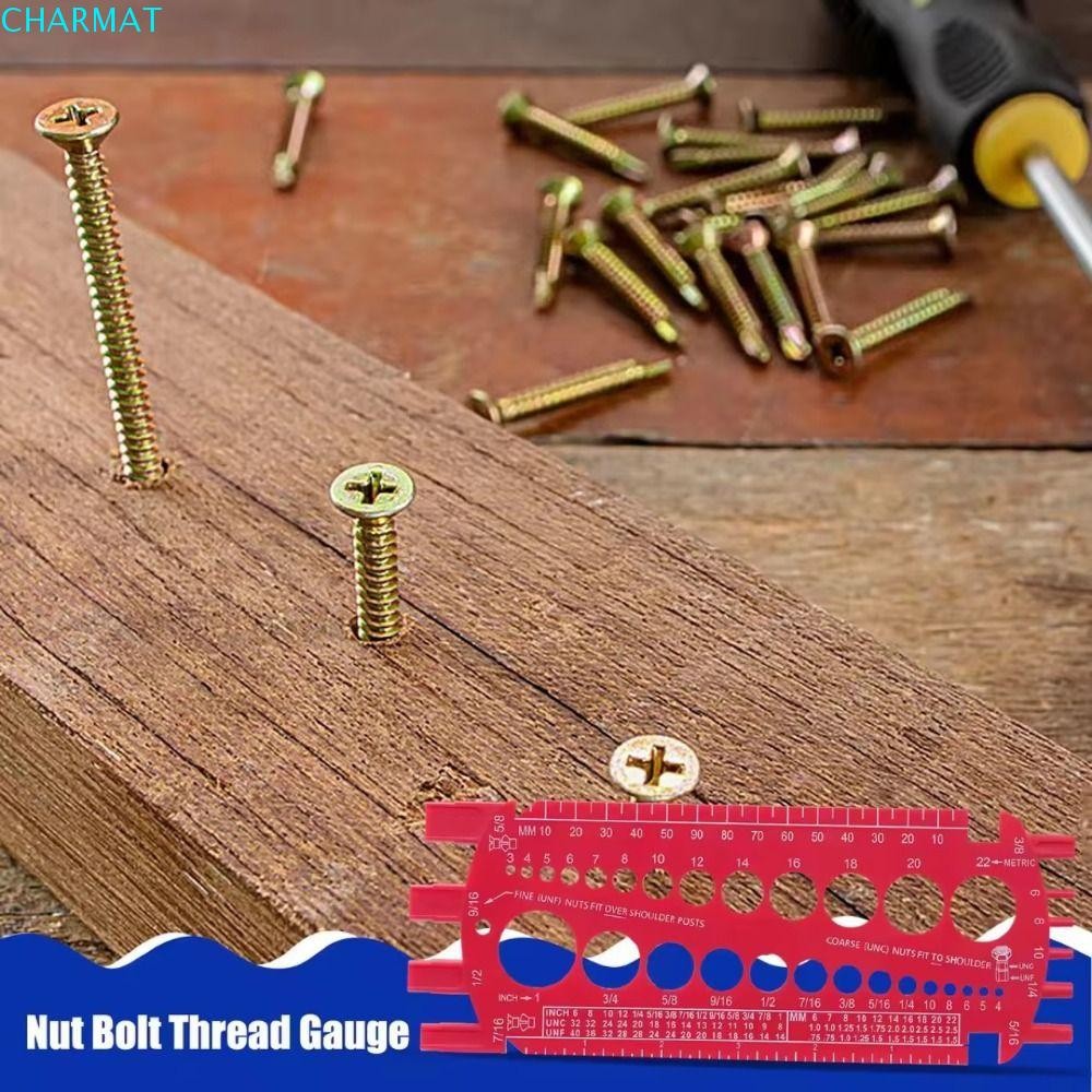 CHARMAT Nut Gauge, Metric Size Portable Screw Size Measuring Ruler ...