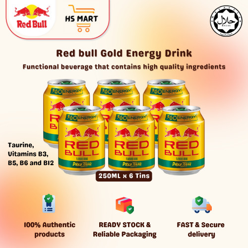 Red bull Gold Energy Drink 250ml x 6 Tins | Shopee Malaysia