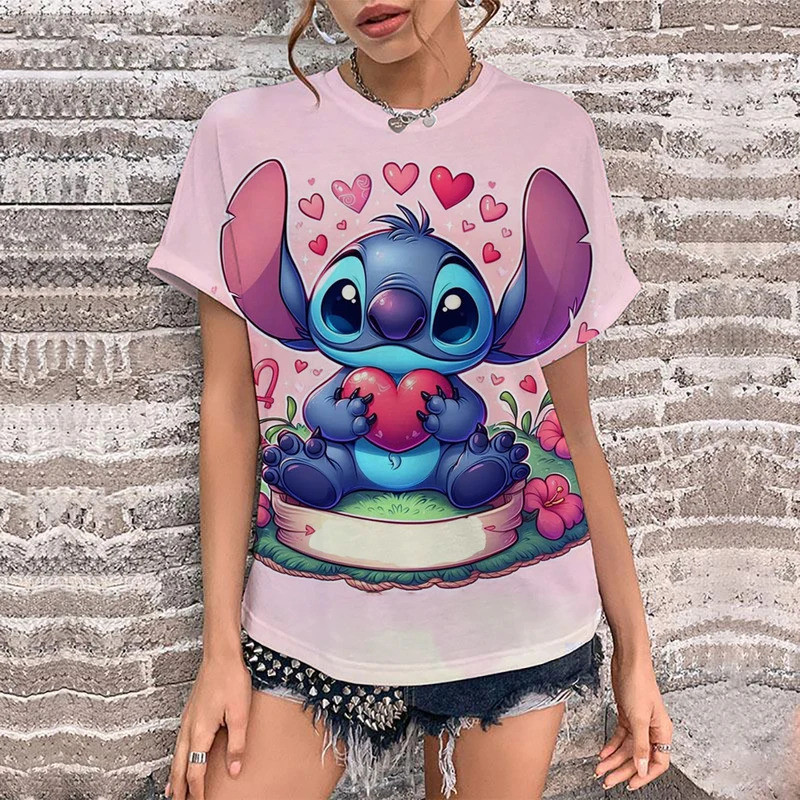 Gothic Stitch Disney Lilo Stitch T-Shirt - Fun Cartoon Design for Women ...