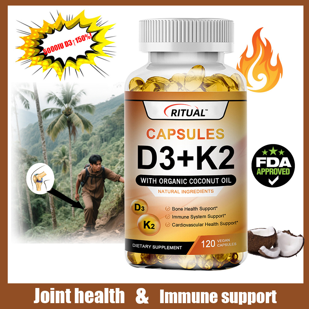 Vitamin D3 + K2 Capsules – Boost Calcium Absorption & Bone Health – 30 ...